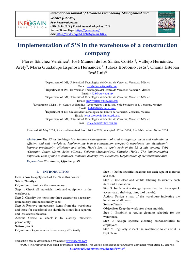 5S Implementation in Construction Warehouse | PDF | Warehouse | Business