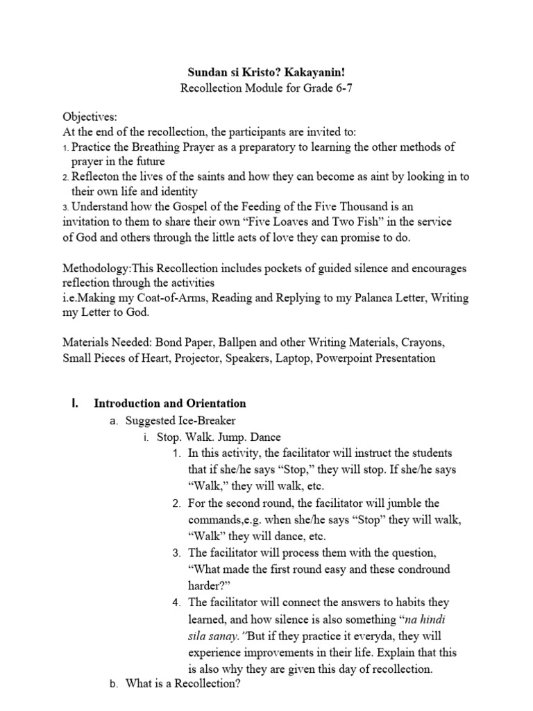 G6-G7-Recollection-Module | Download Free PDF | Prayer | Christian Prayer