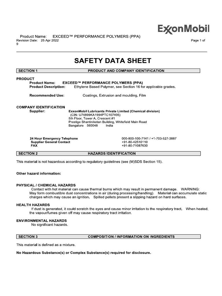 MSDS of Exceed | PDF