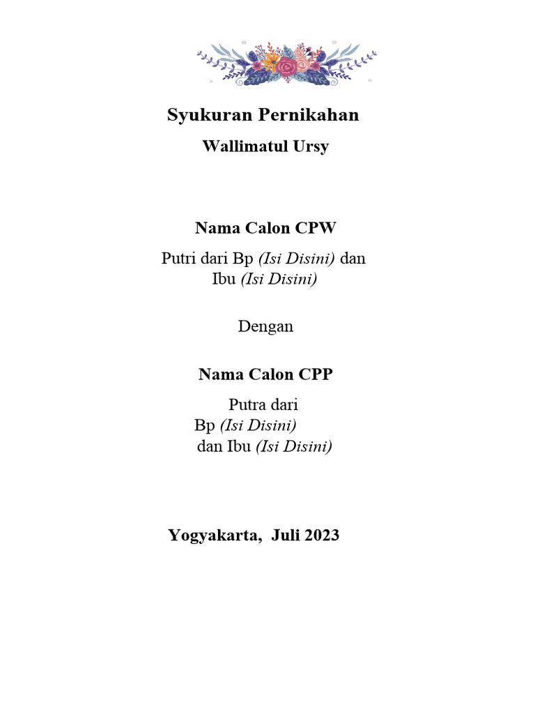 Contoh Buku Panduan Pernikahan | PDF