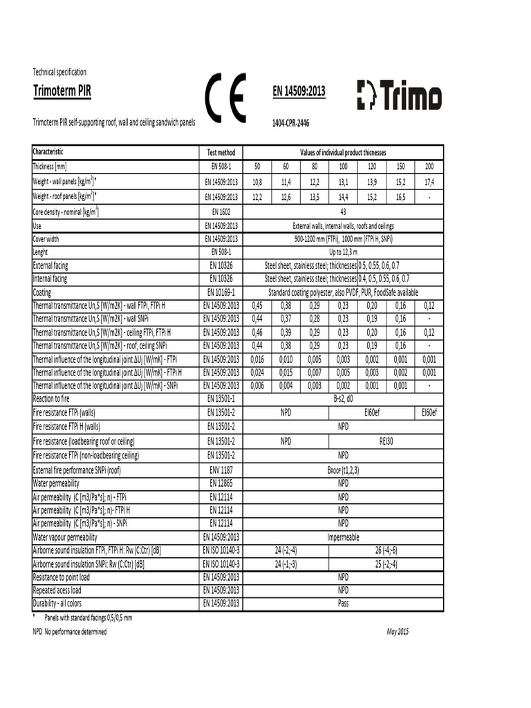 Technical Specification - Trimoterm PIR | PDF | Building Technology ...
