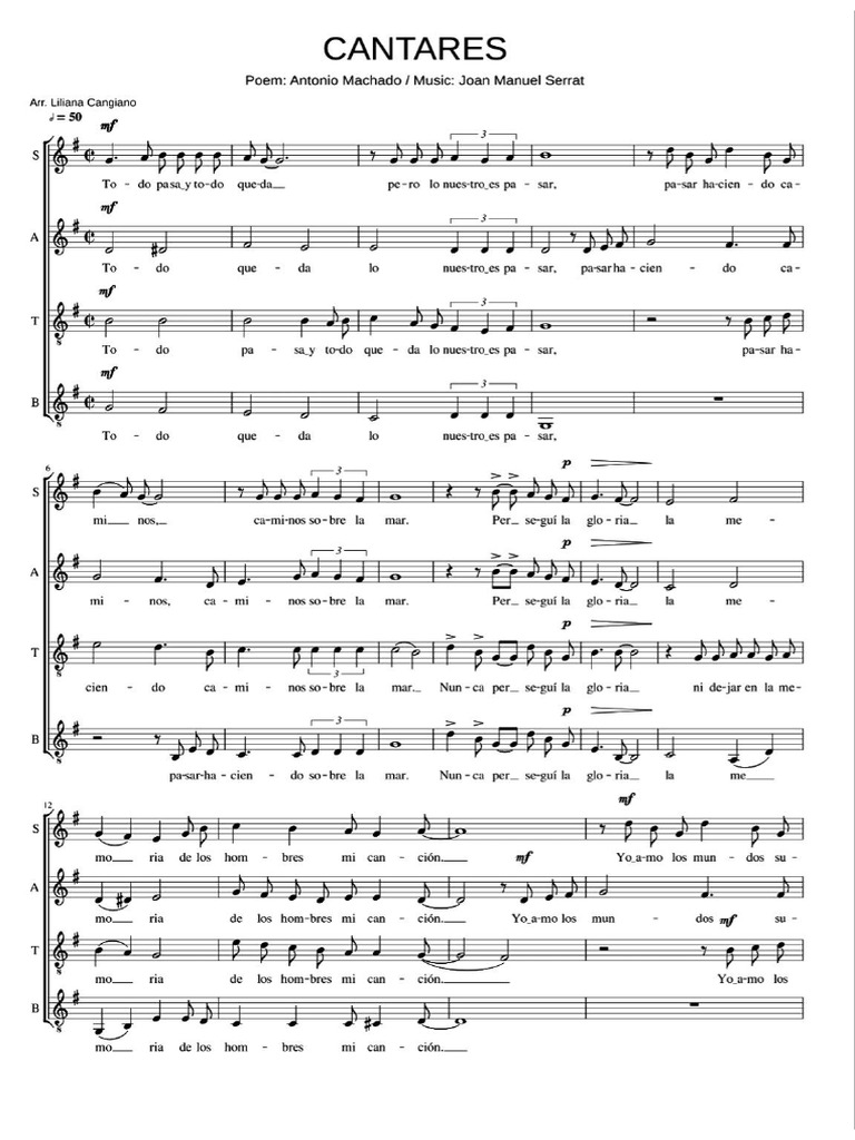 Cantares, Partitura | PDF