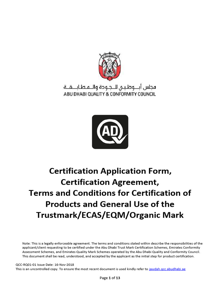 QCC-RQ01-01 Application Form | PDF | Indemnity | Mail