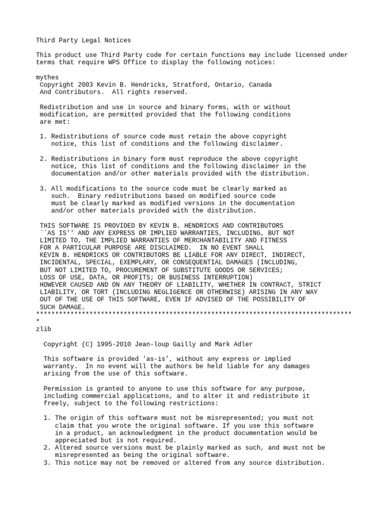 Thirdpartylegalnotices | PDF | Source Code | Library (Computing)