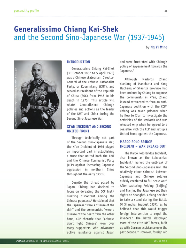 11) Generalissimo Chiang Kai-Shek and The Second Sino-Japanese War | PDF | Chiang Kai Shek ...