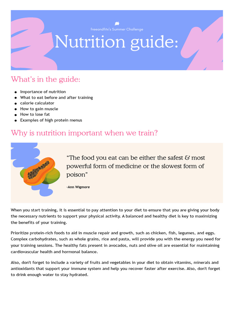 Food Guide | PDF | Dieting | Nutrition
