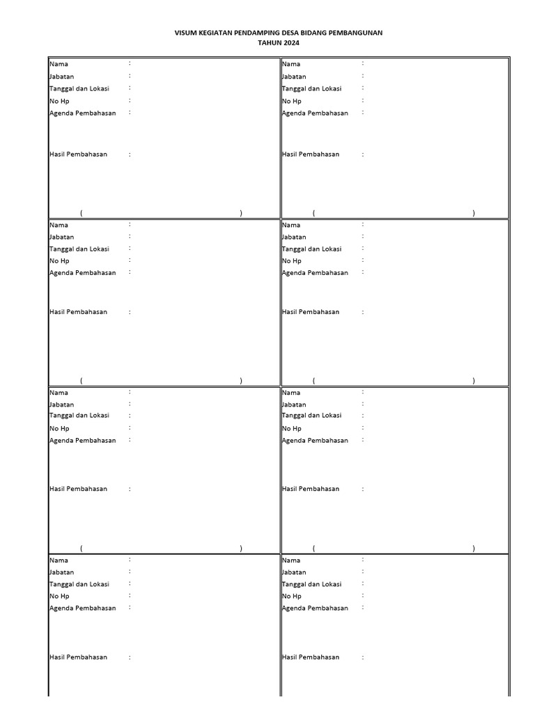 Format Visum Dan Dokumentasi PDP 2024 | PDF