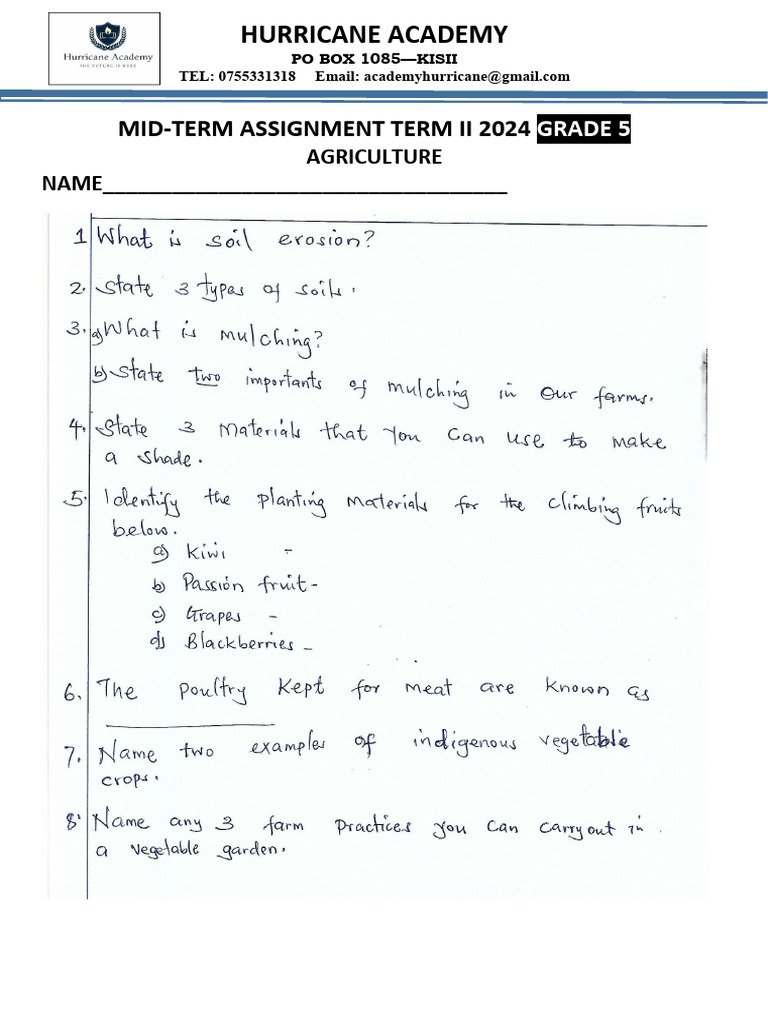 AGRICULTURE Grade 5 | PDF