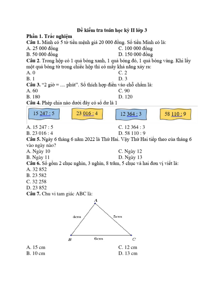 Toán Học Kỳ 2 | PDF