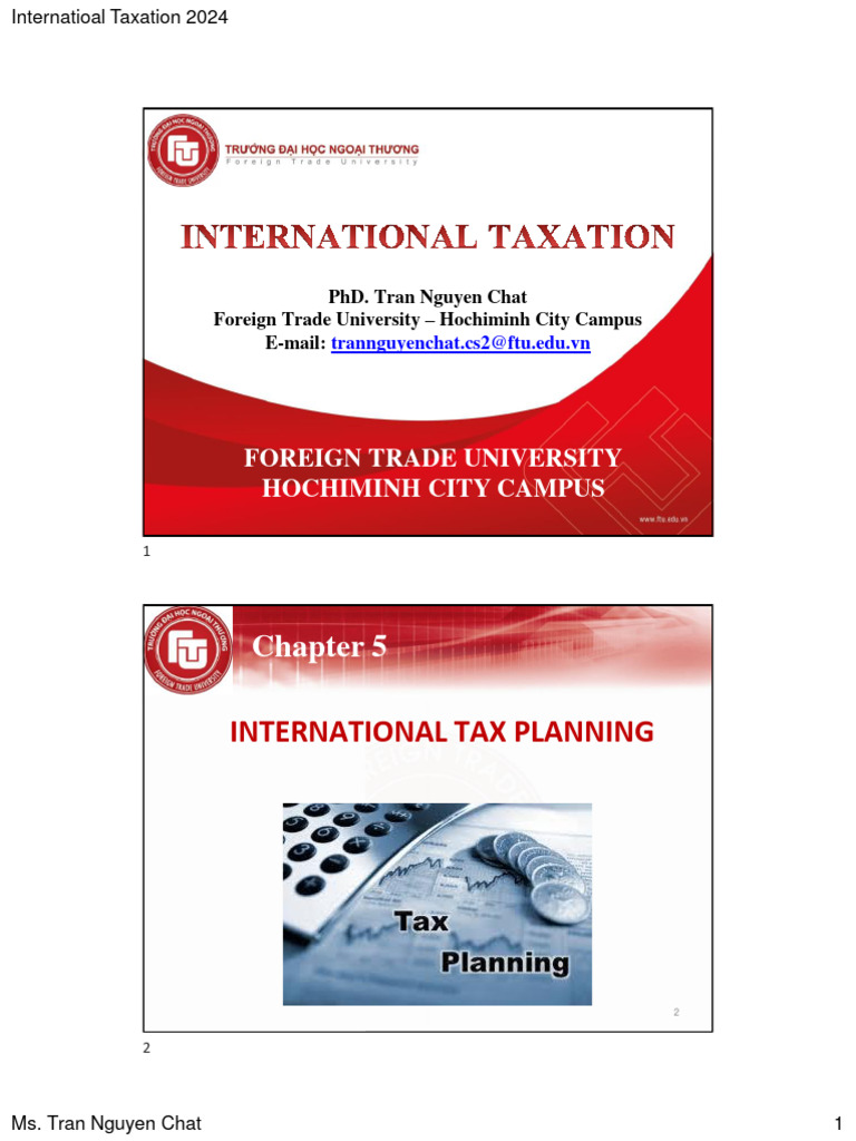Taxation - C5 Tax Planning - Preclass Handouts | PDF | International ...