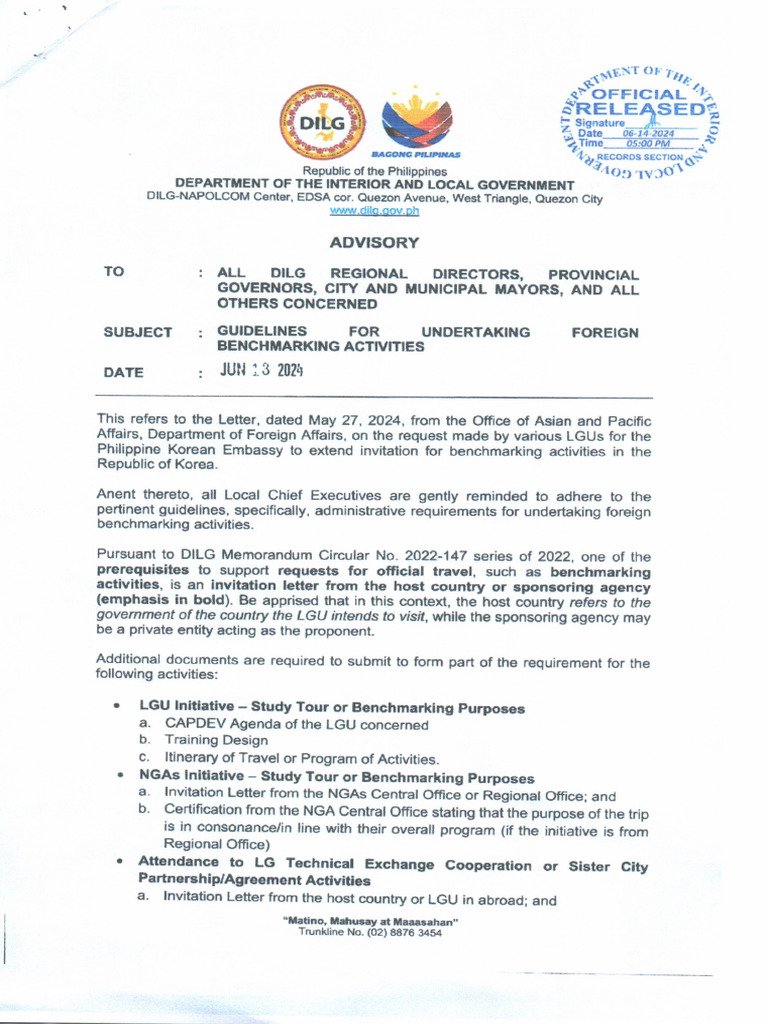 Guidelines For Undertaking Foreign Benchmarking Activities | PDF