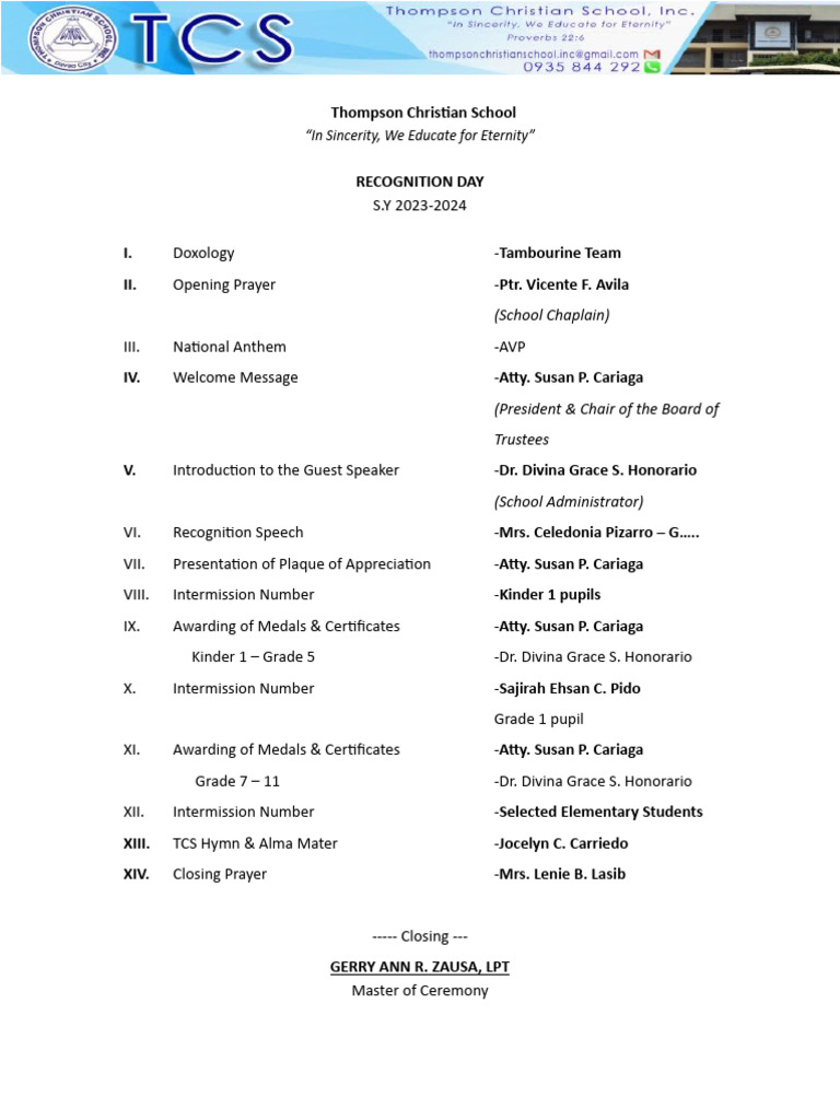 Recognition Programme | PDF