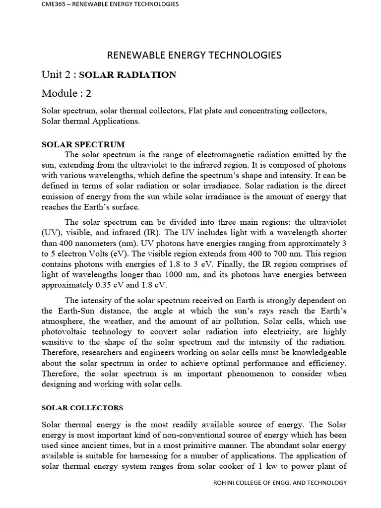 Solar Energy Module 2 | PDF | Electromagnetic Spectrum | Ultraviolet