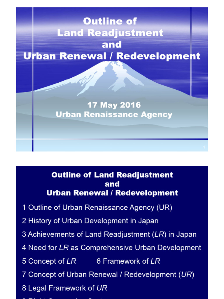 Sakura WB Outline of LRand UR160517 | PDF | Urban Renewal | Urban Area