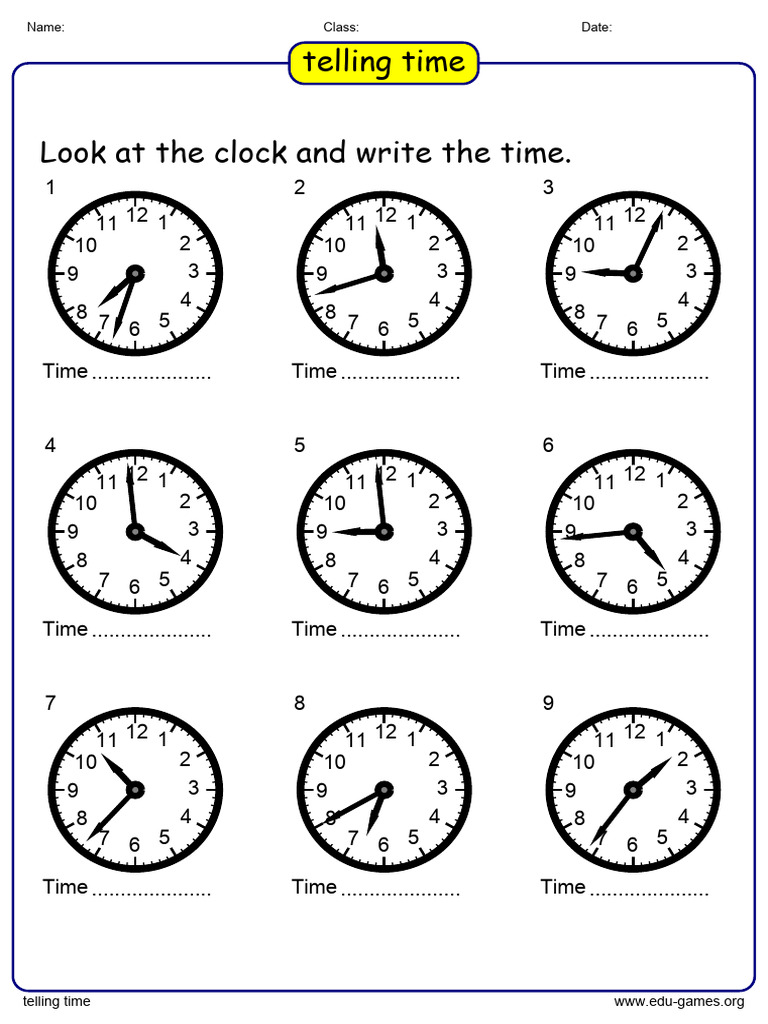 Telling Time | PDF