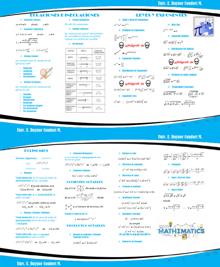 Formulario 1P | PDF | Factorización | Análisis numérico