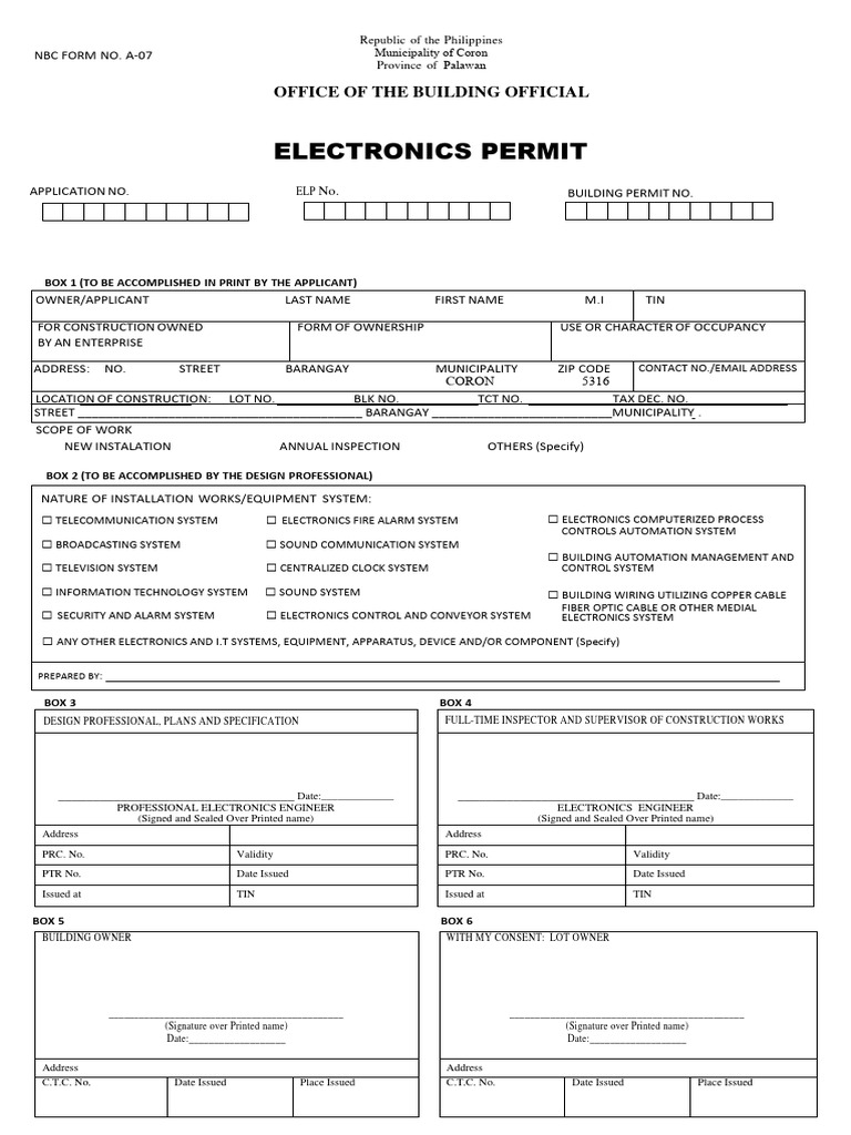 Electronics Permit For Commercial Building Only | PDF | Electronics ...
