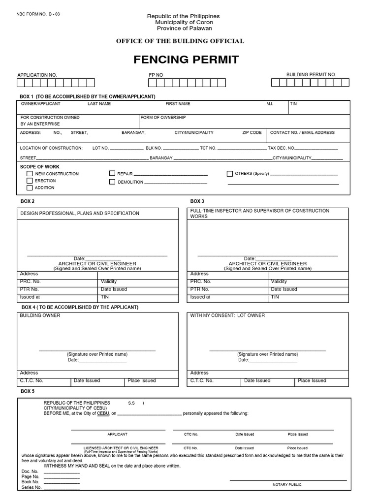 Fencing Permit | PDF