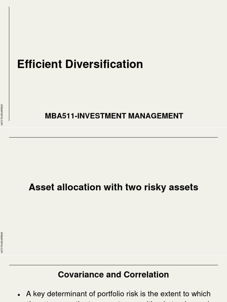 Efficient Diversification | PDF | Diversification (Finance) | Private Sector