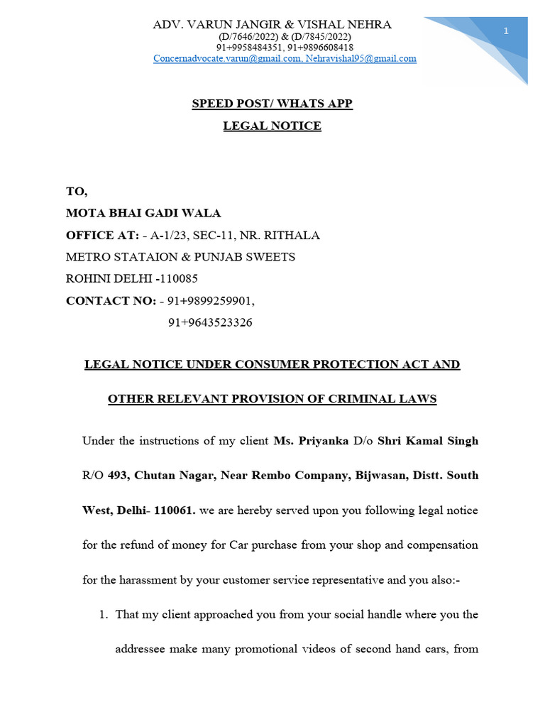 MOTA BHAI GADI WALA (FINAL) | Download Free PDF | Justice | Crime & Violence