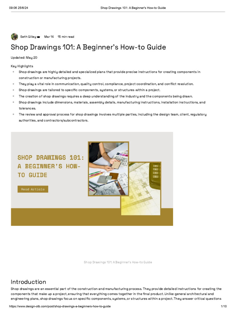 Shop Drawings 101 - A Beginner's How-To Guide | PDF | Specification ...