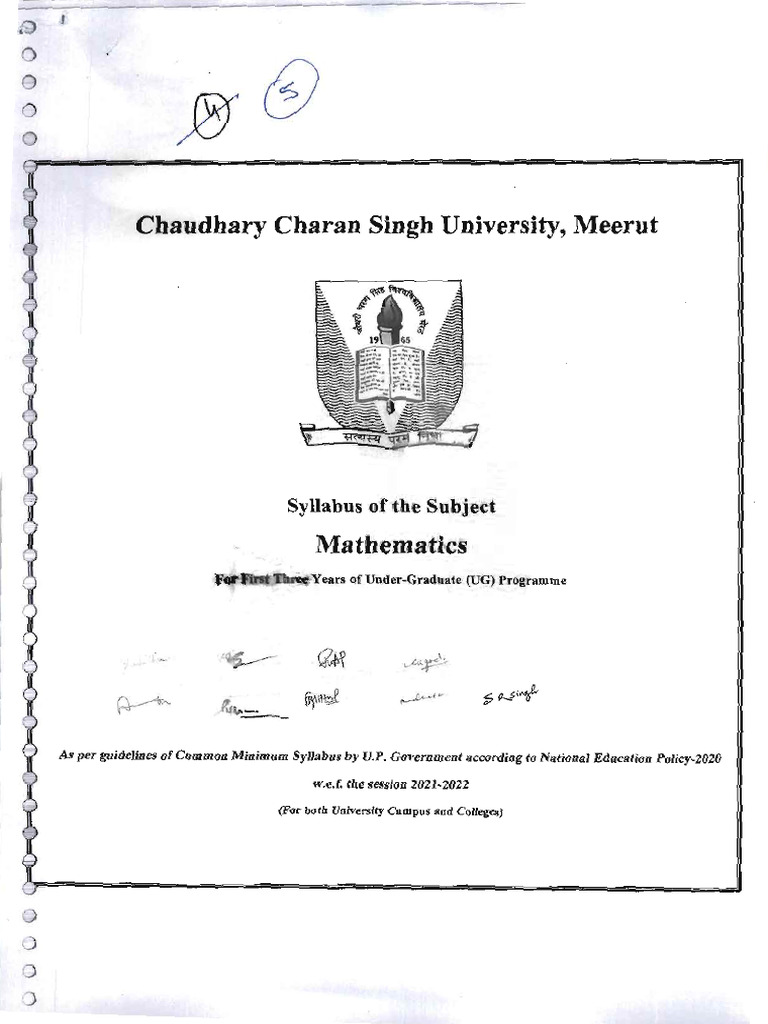 Mathematics UG Syllabus N | PDF