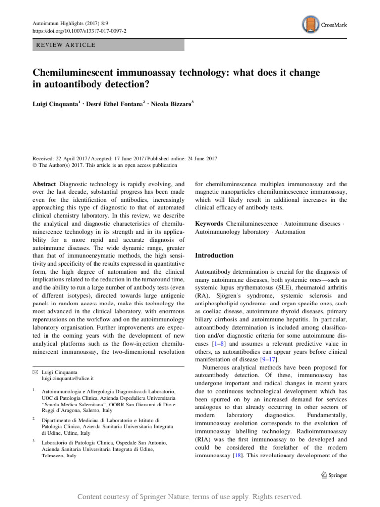 Chemiluminescent Immunoassay Technology What Does | PDF | Immunoassay ...