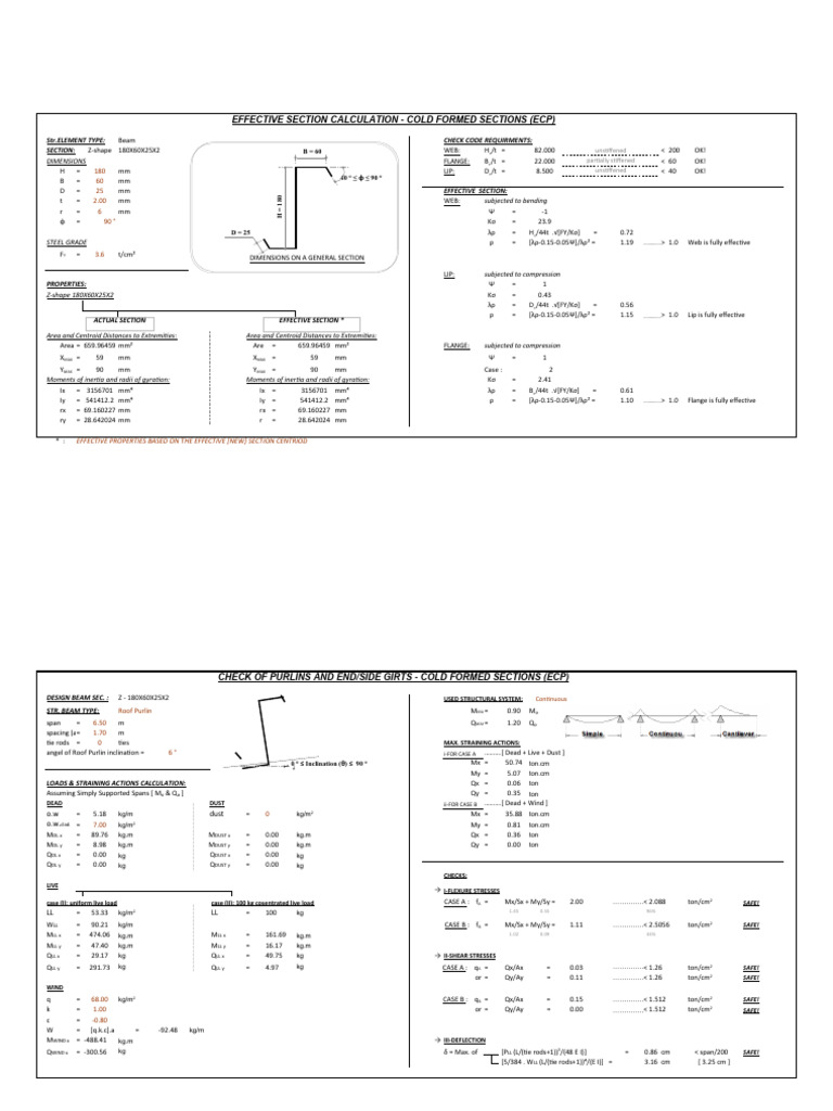 ECP Cold Formed C Z1 (Repaired) | PDF | Building Engineering | Mechanical Engineering
