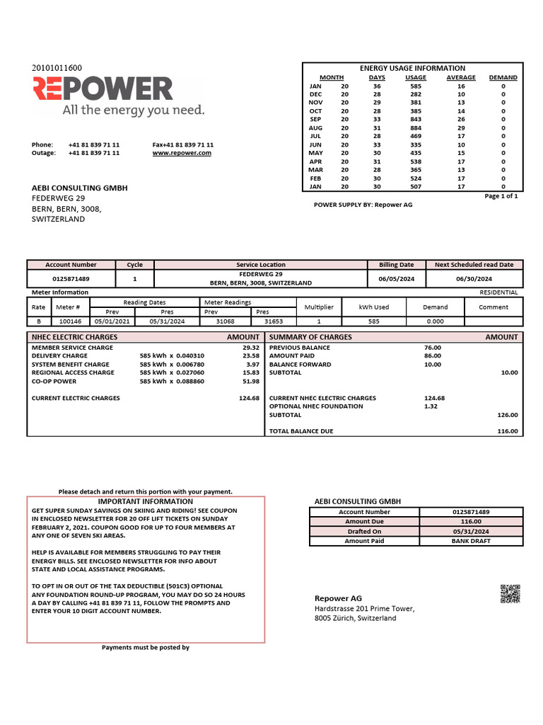 Switzerland Repower AG | PDF | Taxes | Payments