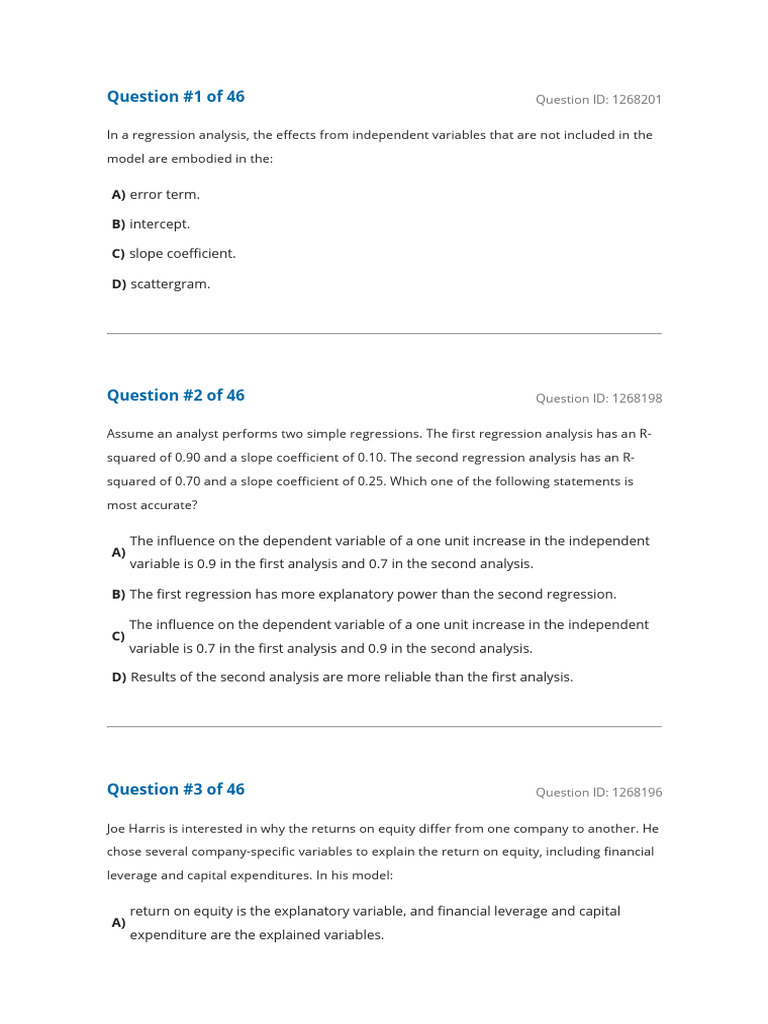 Reading 18 Linear Regression | PDF | Regression Analysis | Dependent ... Reading 18 Linear Regression | PDF | Regression Analysis | Dependent ...