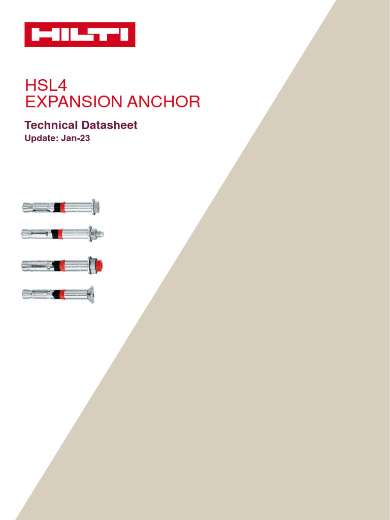 HSL4 Expansion Anchor Overview | PDF | Mechanical Engineering