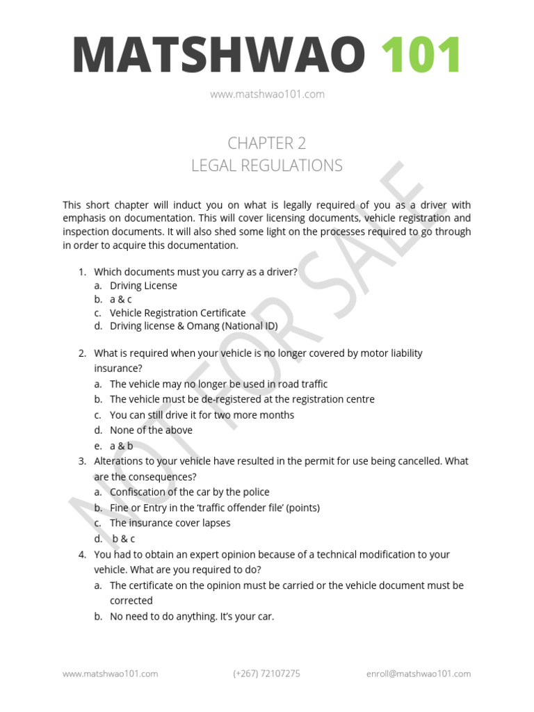 Chapter 3 Statutory Regulations | PDF | Vehicle Registration Plate ...