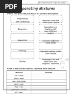 Mixture Separation Techniques Worksheet | PDF