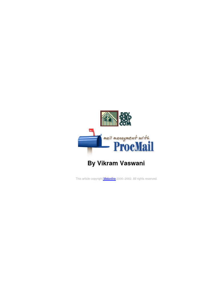 Server Side - Administration - Mail Management With Procmail | PDF | Computing | Software