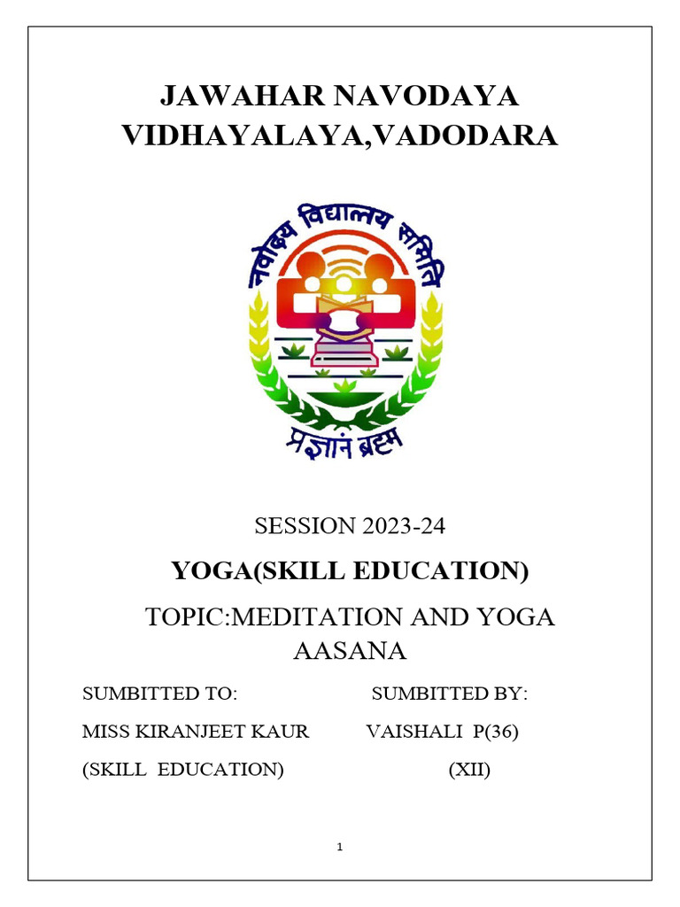 Yoga Project: Meditation and Asanas | PDF | Asana | Meditation