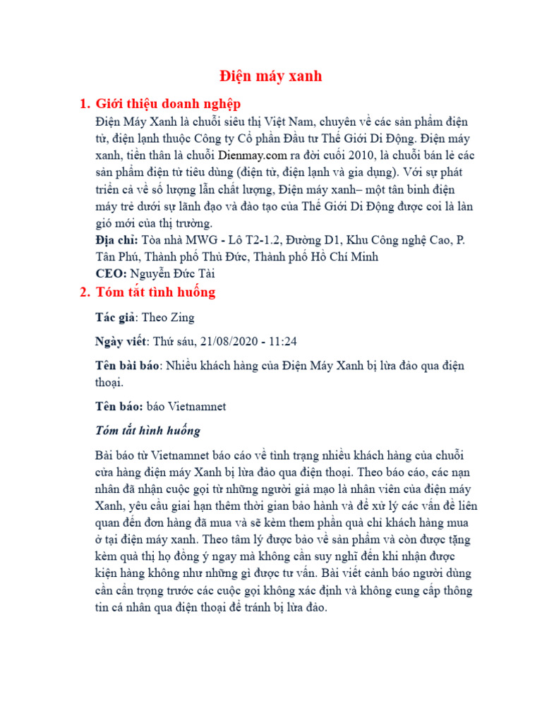 Điện Máy Xanh | PDF