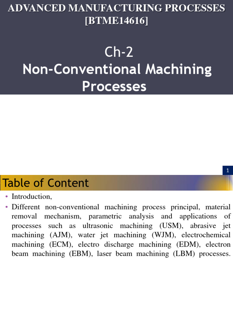 Chapter 2 Non Conventional Machining | PDF | Machining | Grinding (Abrasive Cutting)