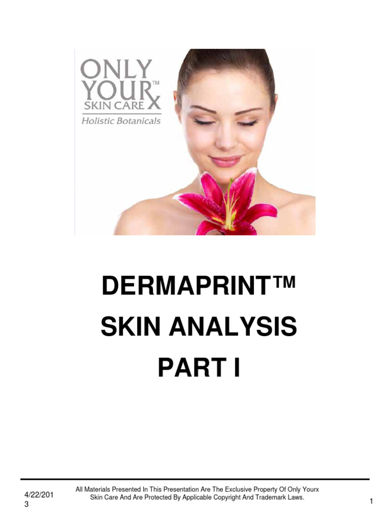 DERMAPRINT I Skin Analysis Workbook | PDF | Endocrine System | Skin