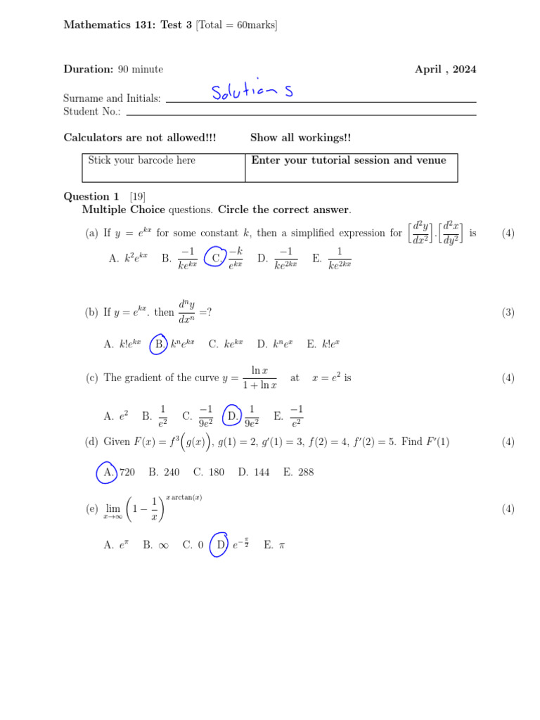 Math 131 Test 3 2024 Pdf Mathematical Concepts Mathematical Analysis