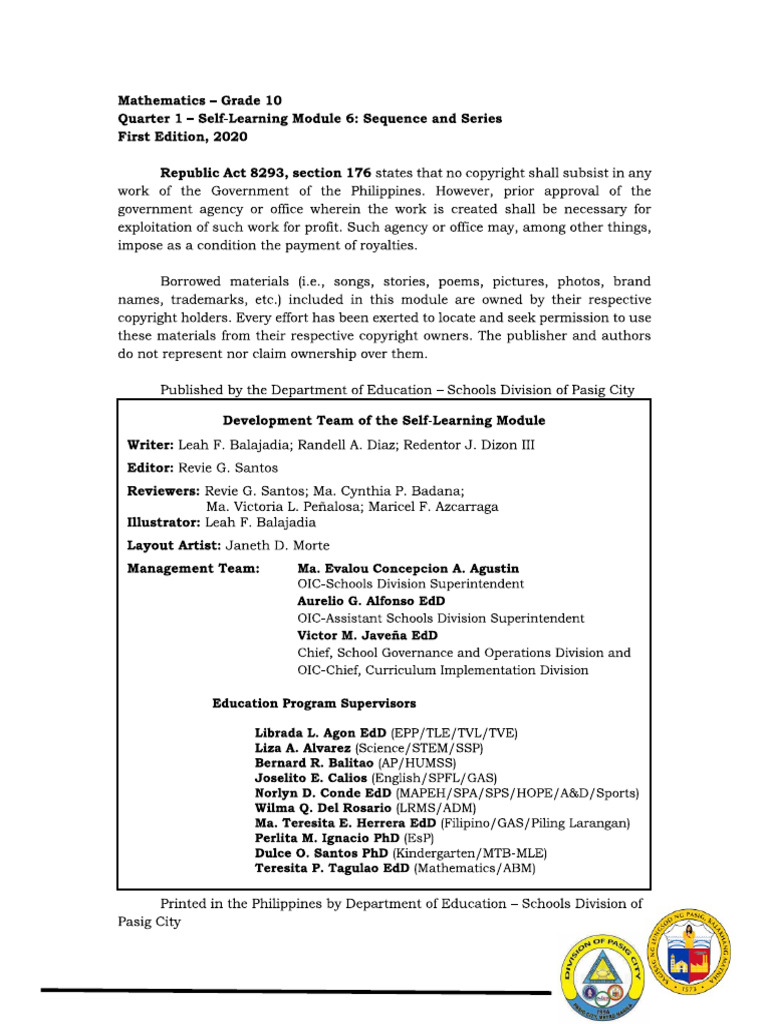 Math 10 Q1 m6 m10 | PDF