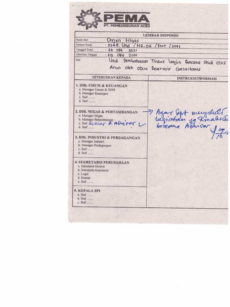 PEMA-00!01!20211027 UND Dirjen Migas Ke PEMA - Pembahasan Tindak Lanjut Rencana Studi CCUS Arun ...