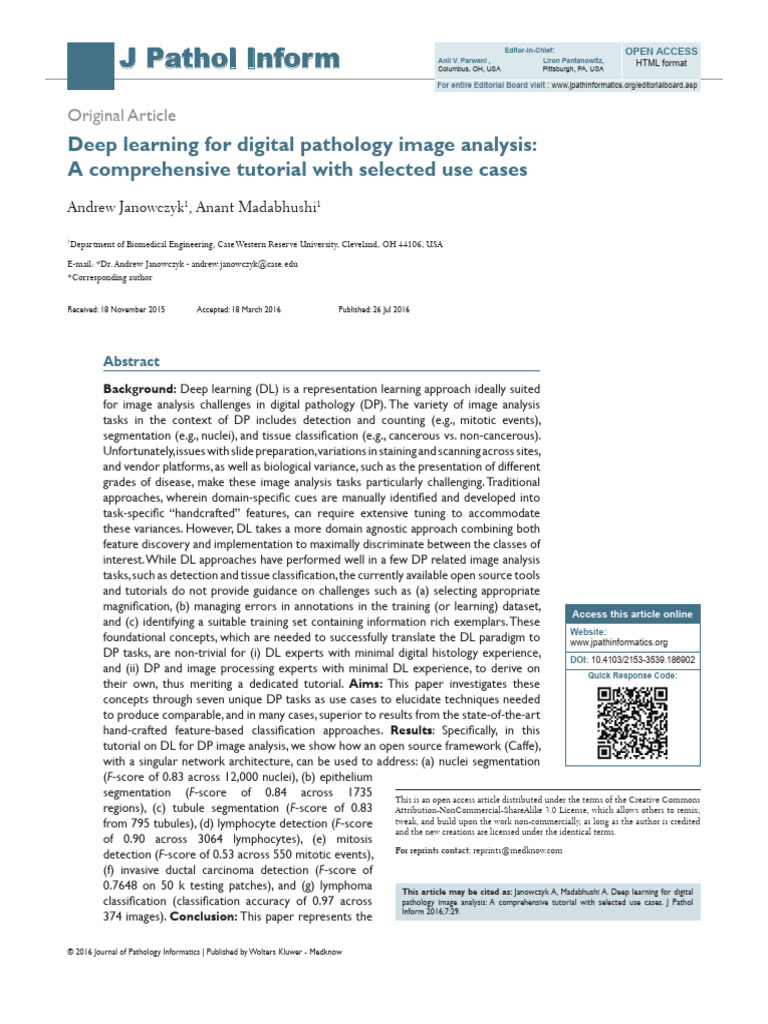 Deep-learning-for-digital-pathology-image-analysis--A-_2016_Journal-of ...