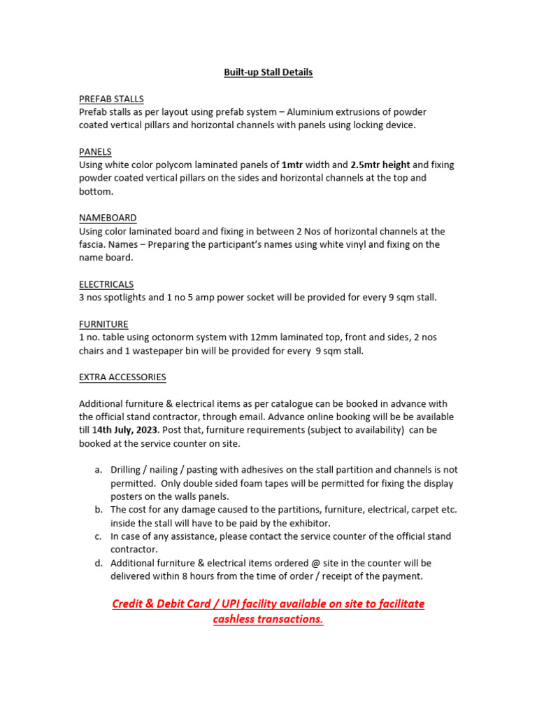 Buiit Up Stall Guidelines | PDF