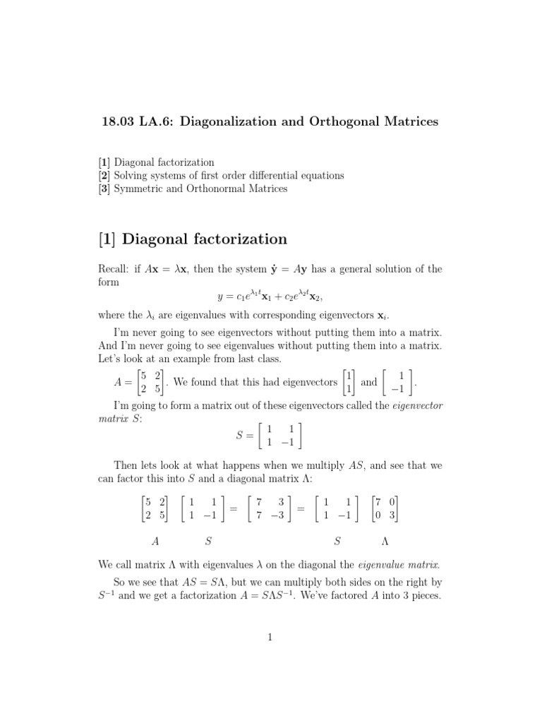 La 6 | PDF | Eigenvalues And Eigenvectors | Matrix (Mathematics)