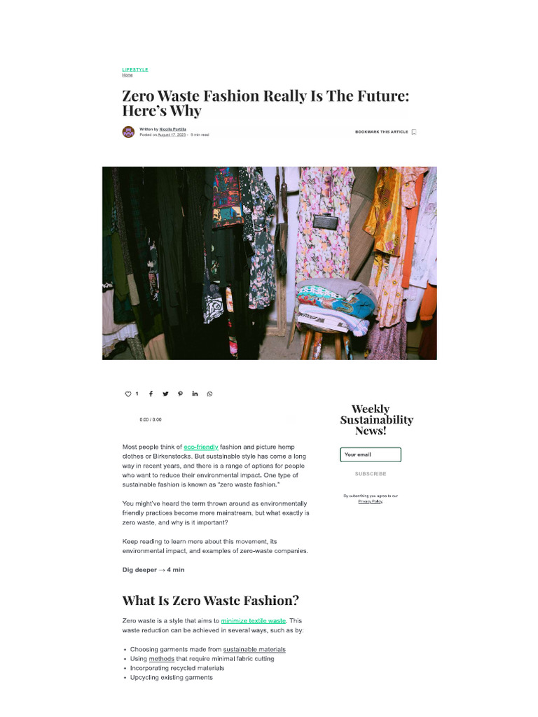 Zero Waste Fashion Really Is The Future Heres Why | PDF