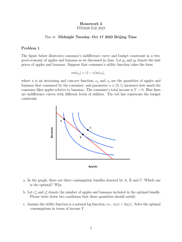 HW02 | PDF | Utility | Consumption (Economics)