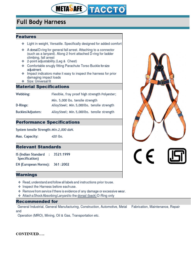 SAFETY HARNESS | PDF