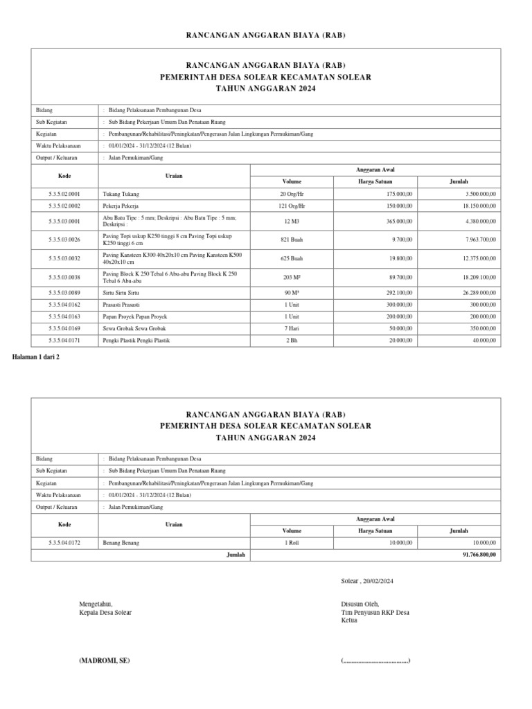 Rab Paving 2024 | PDF | Teknologi & Rekayasa