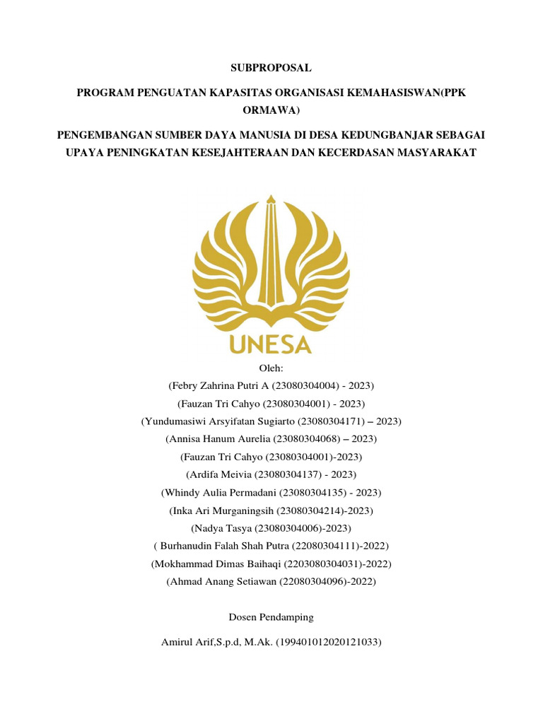 Proposal PPK Ormawa | PDF