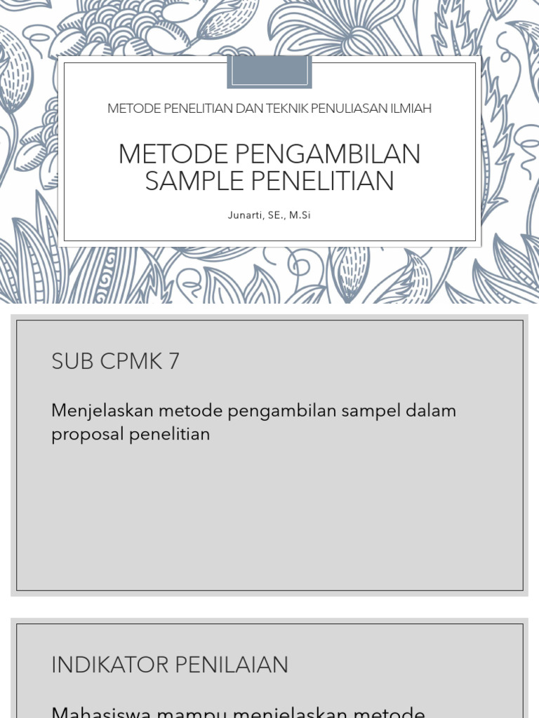 Metode Pengambilan Sample | PDF